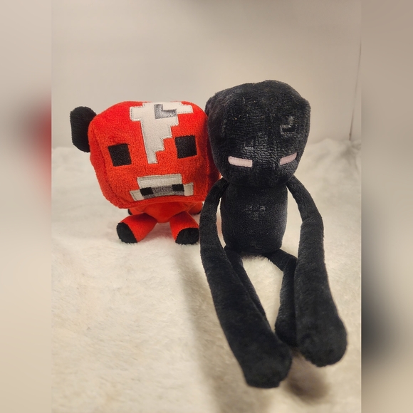 Mojang | Other | Mojang Jinx Minecraft Lot Of 2 Plush Red Cow Black ...